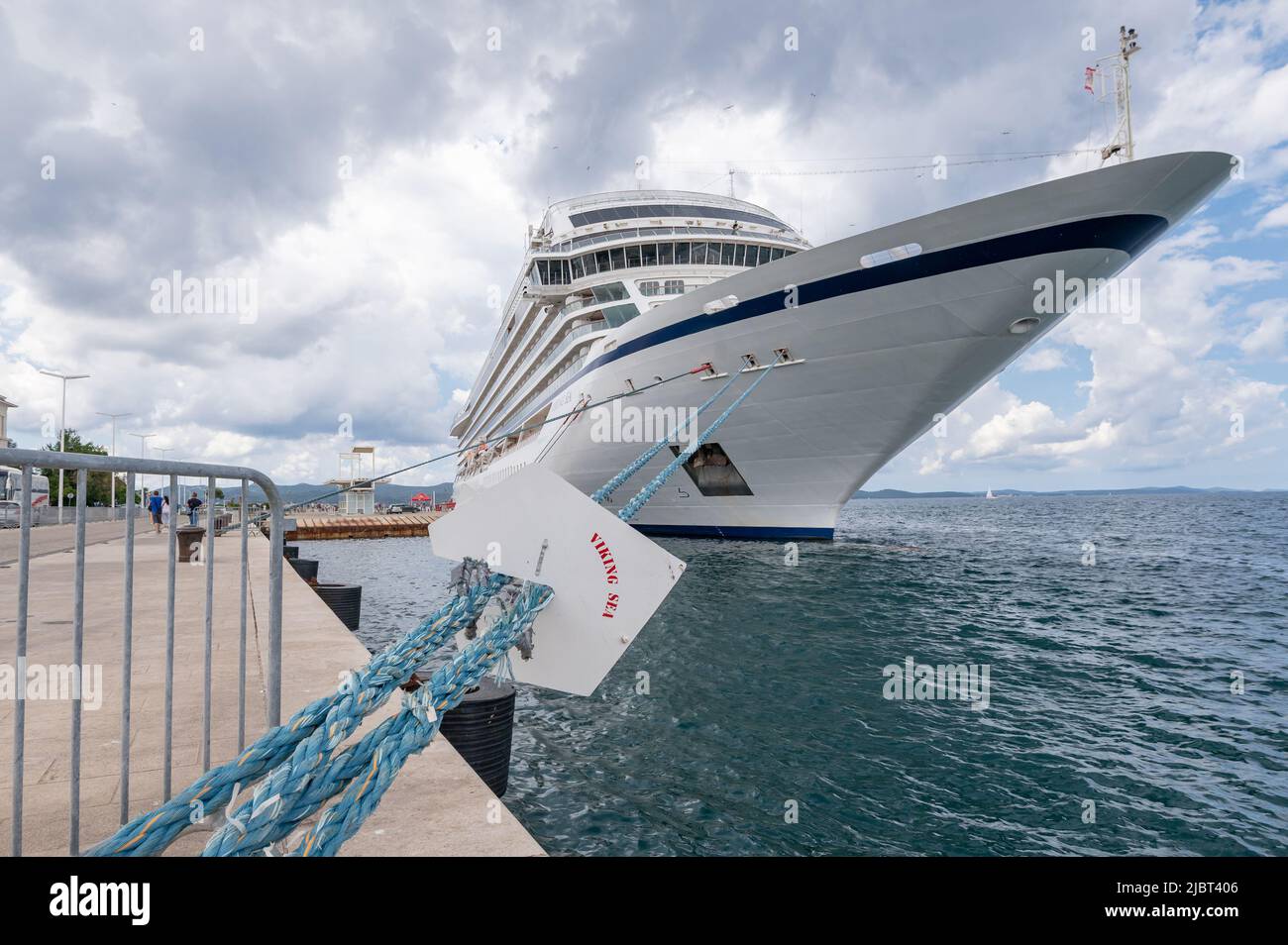 The Viking Sea cruiser sailed into Zadar with about a thousand tourists ...