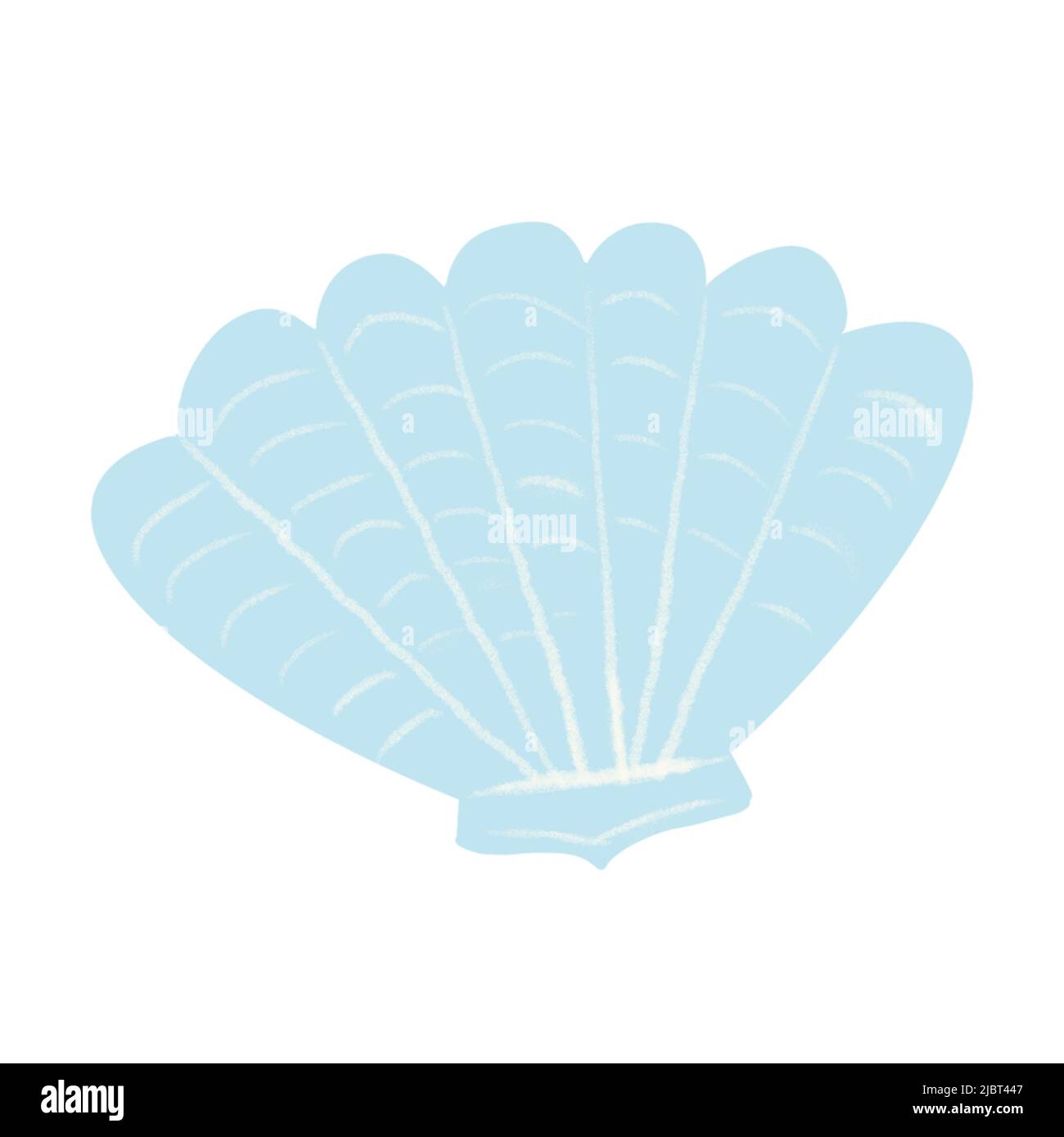 Sea shell. Illustration of a blue sea shell. Design for sticker Stock ...