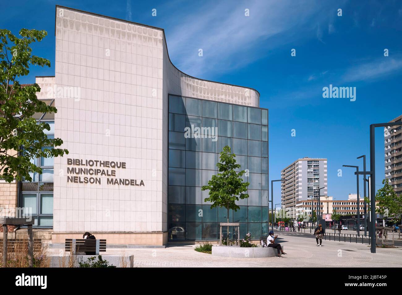 France, Val de Marne, Vitry sur Seine, the Nelson Mandela Library Stock ...