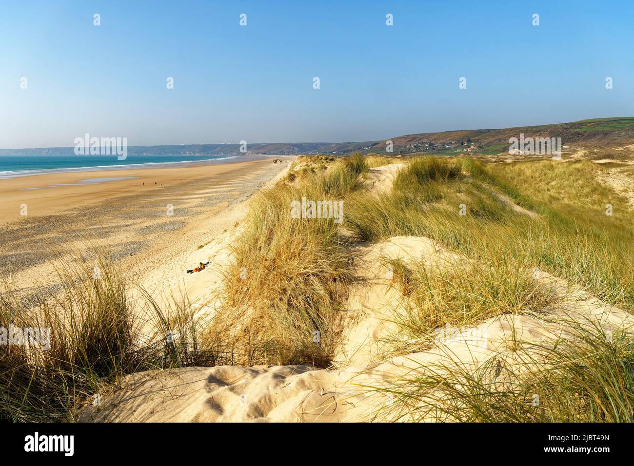 France, Manche, Cotentin Peninsula, Cap de la Hague, dunes of Biville ...
