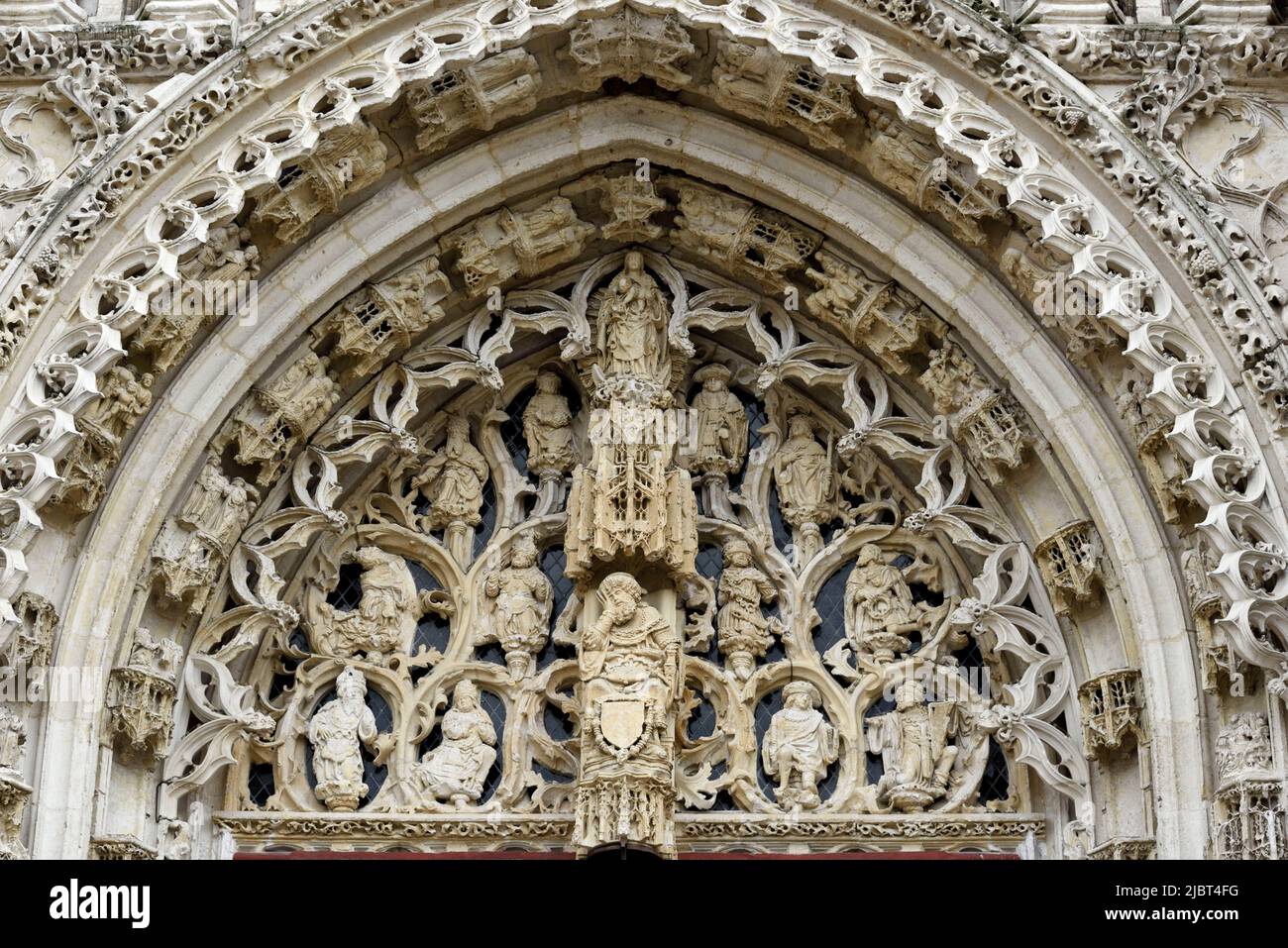 France, Somme, Saint Riquier, abbey church dated 13th century, facade ...