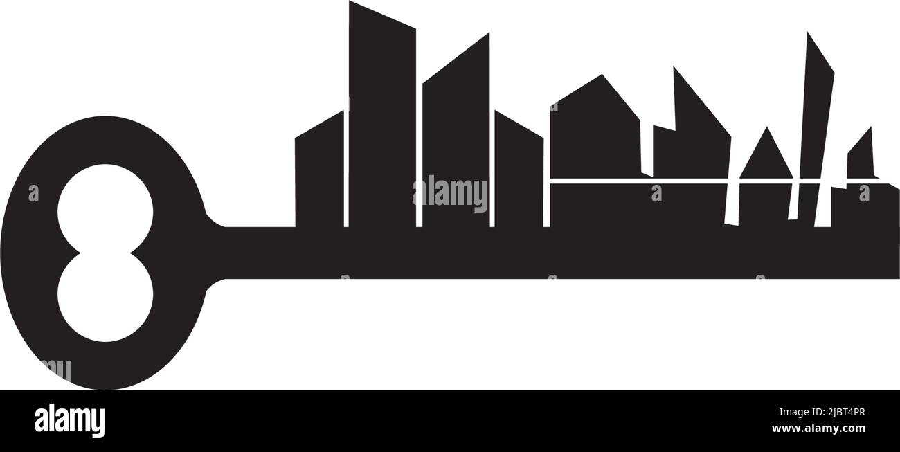 Apartment logo icon design incorporated with key icon illustration ...