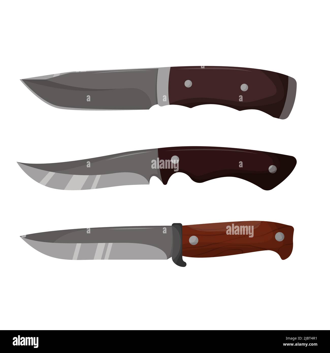 Large sharp cleaver knife isolated on white background. Flat vector ...