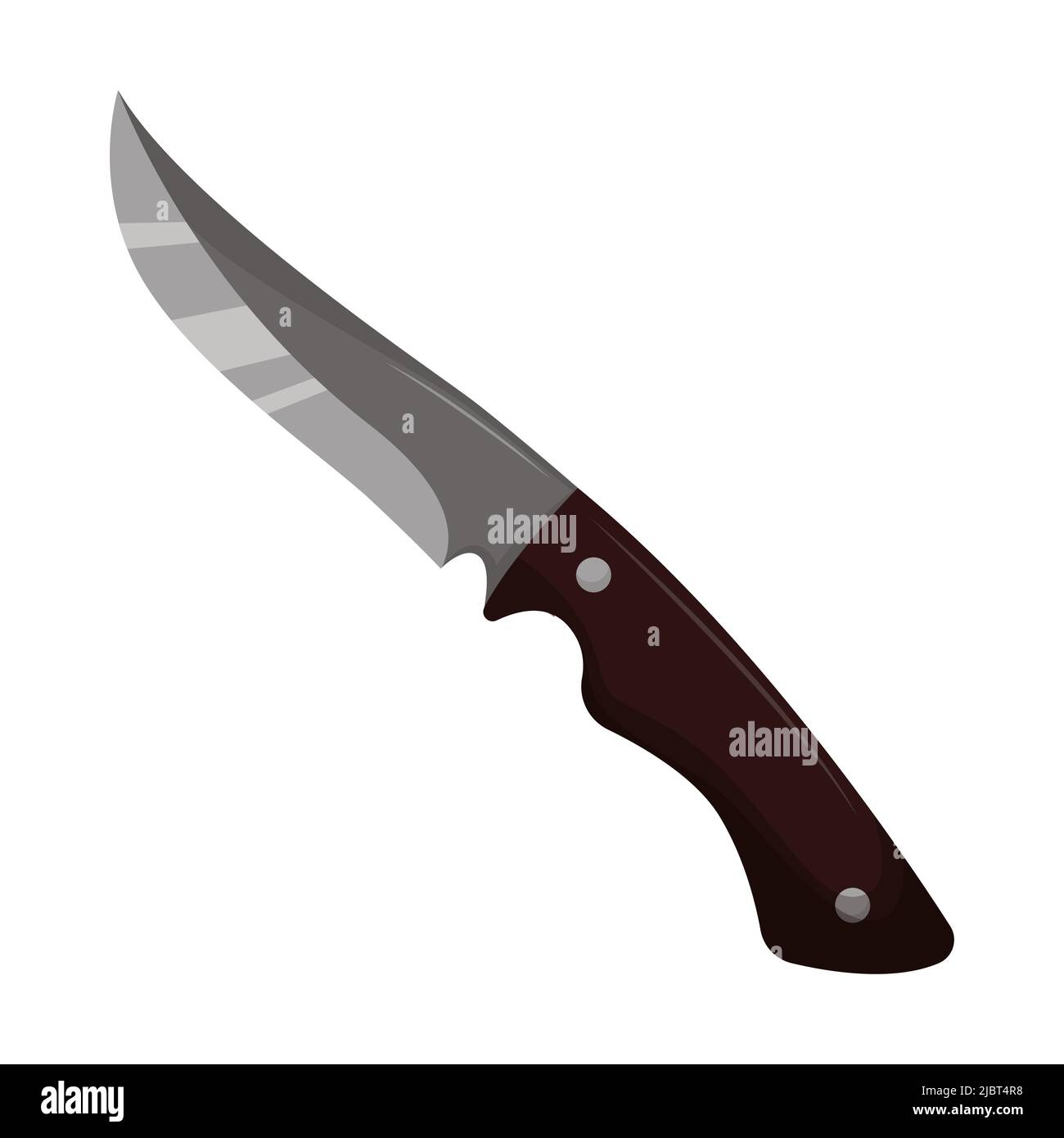 Large sharp cleaver knife isolated on white background. Flat vector ...