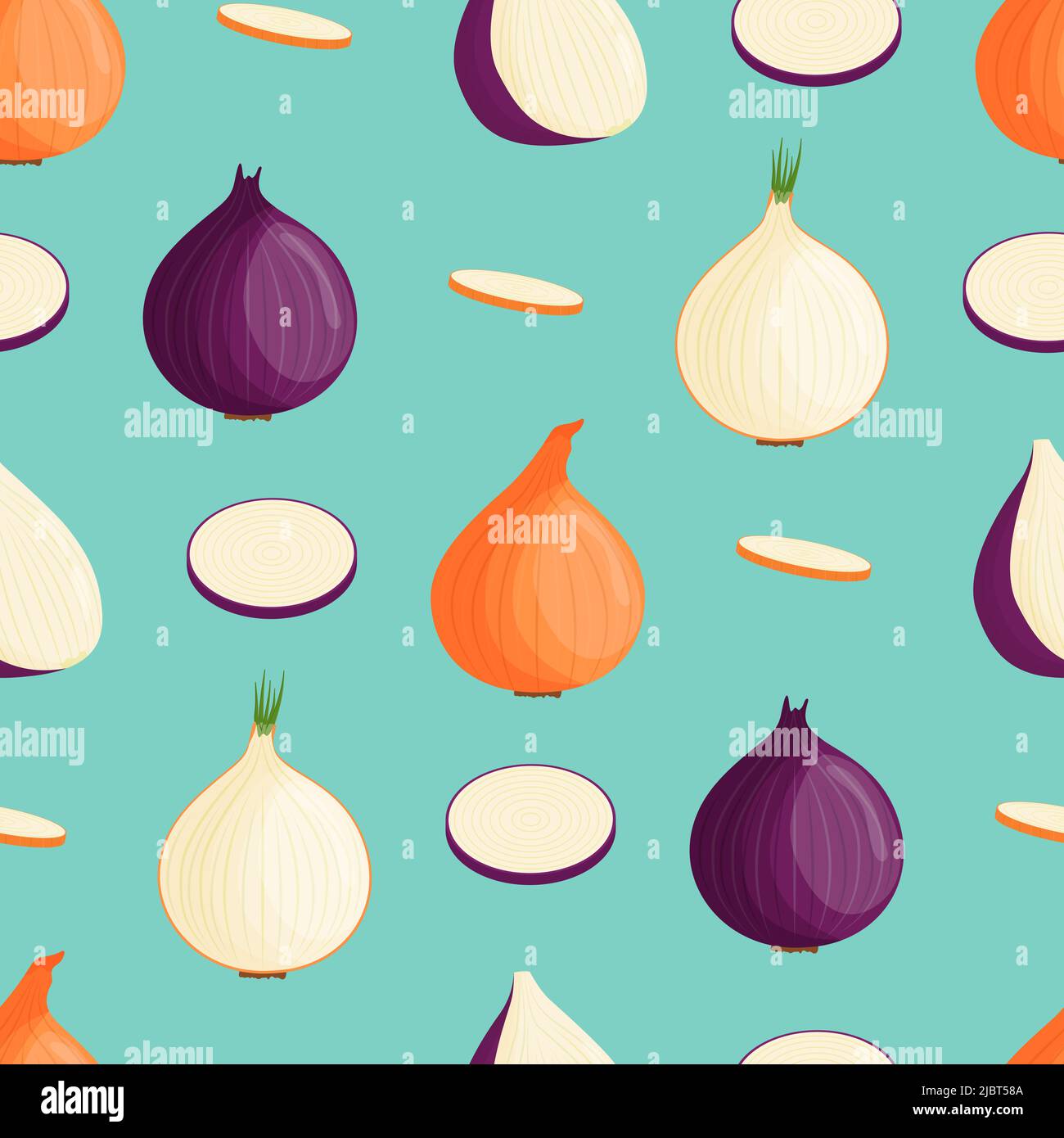 Cute onion seamless pattern. Flat vector illustration Stock Vector ...
