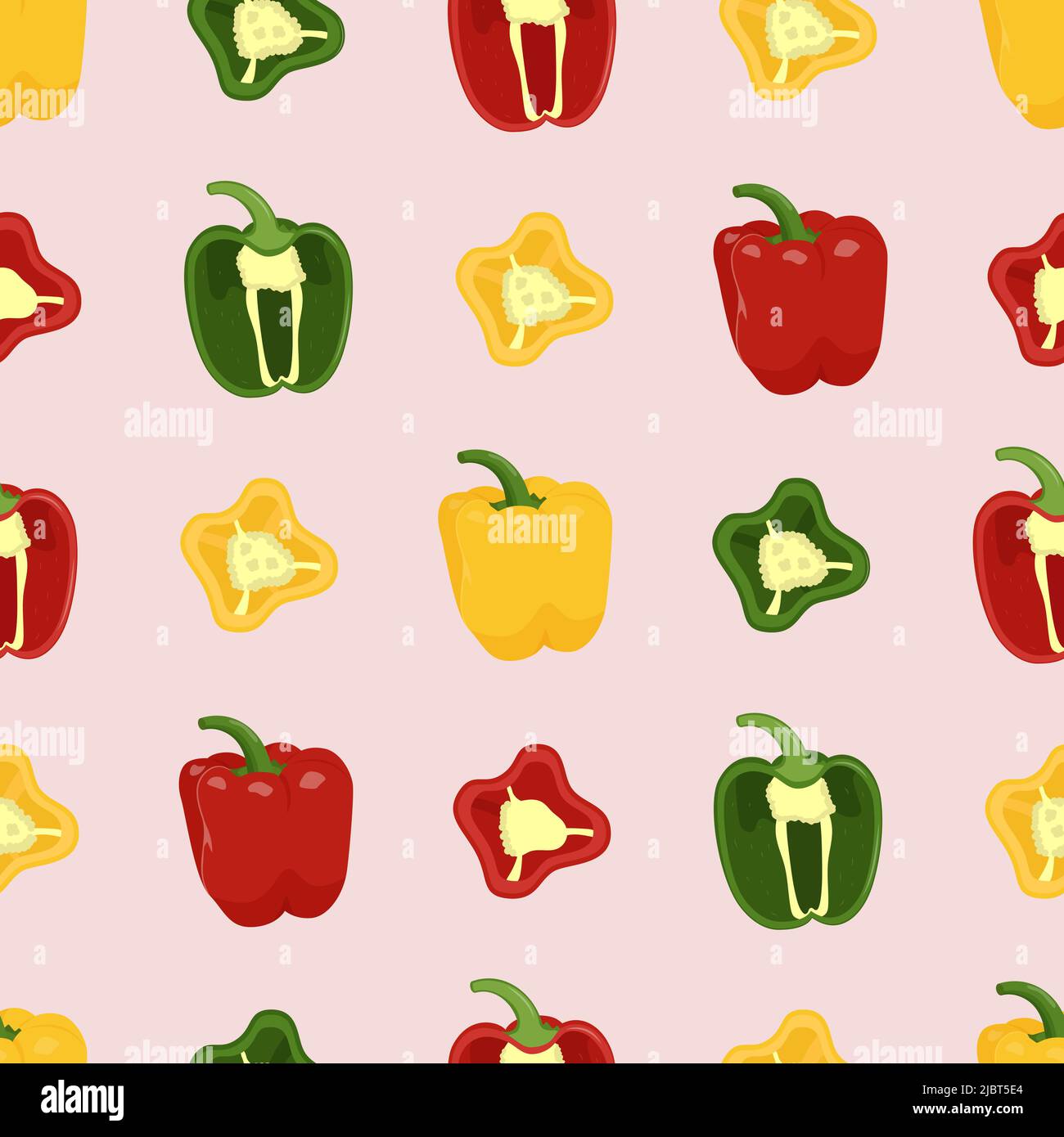 Cute peppers seamless pattern. Flat vector illustration Stock Vector ...