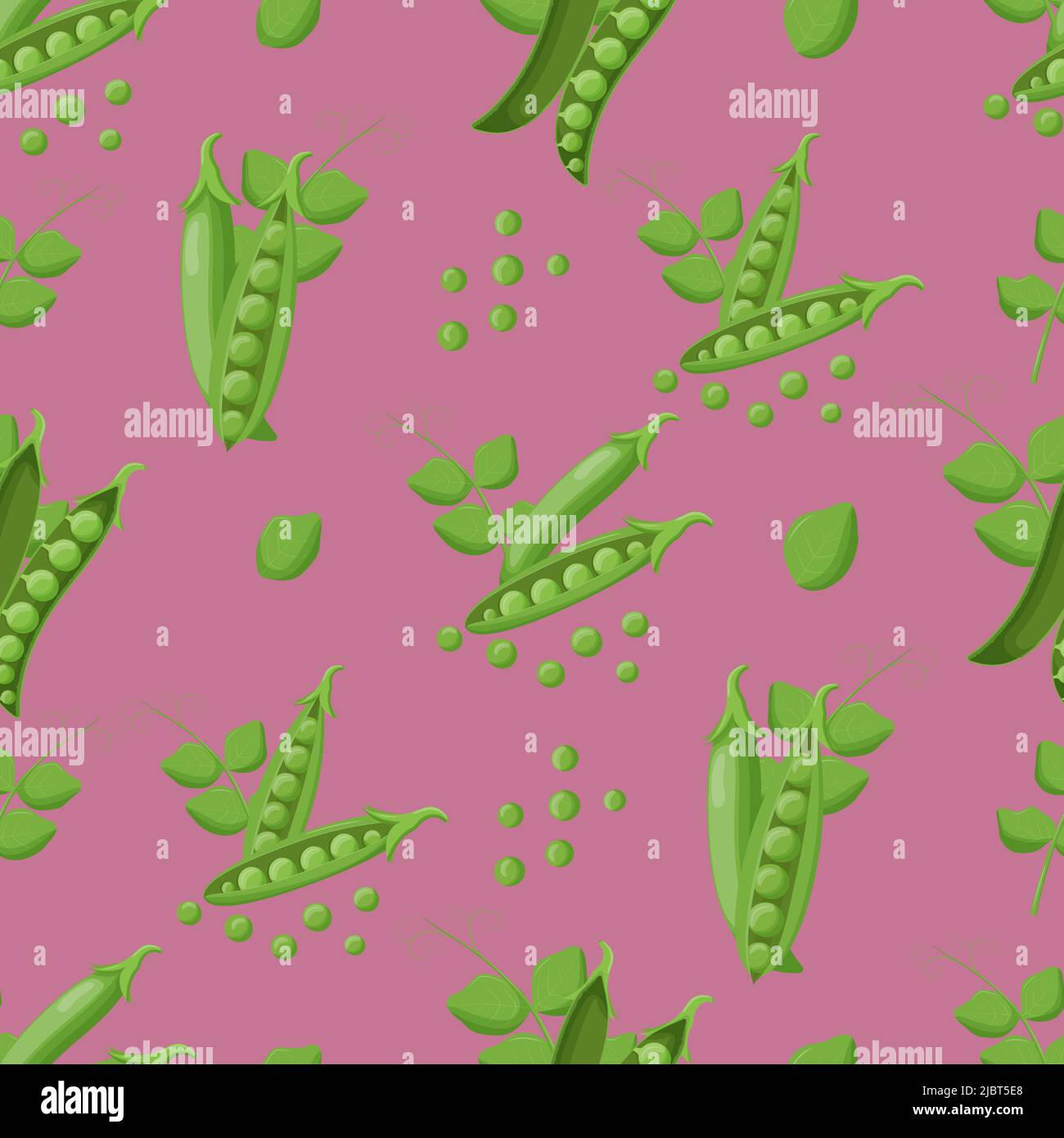 Cute pea seamless pattern. Flat vector illustration Stock Vector Image ...