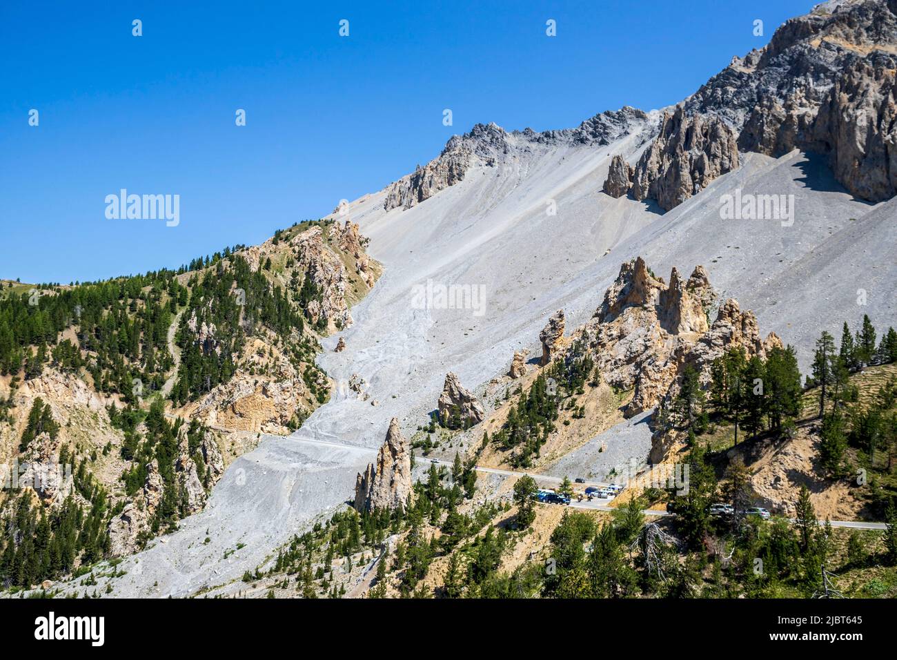 France, Hautes-Alpes, Arvieux, mineral landscape of Casse Deserte from ...
