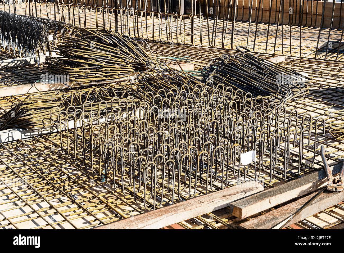 Iron reinforcement of a construction site for a block of flats, Lucerne ...