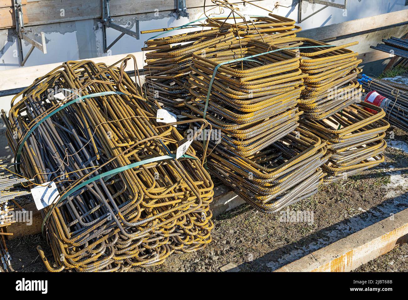 Iron reinforcement of a construction site for a block of flats, Lucerne ...
