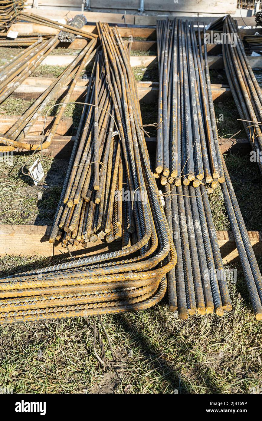 Iron reinforcement of a construction site for a block of flats, Lucerne ...