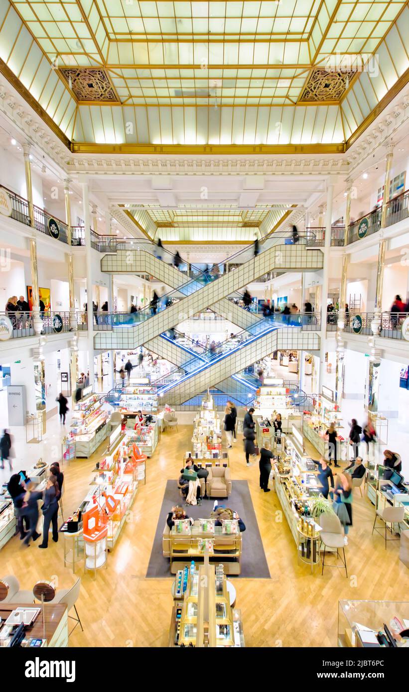France, Paris, interior of the Bon Marché Rive Gauche store, luxury ...