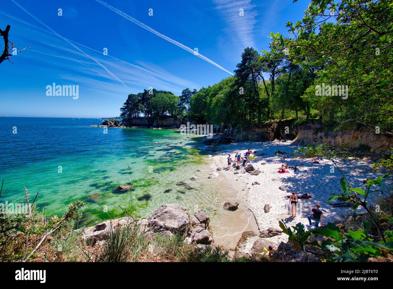France, Finistère, Fouesnant, the coast between Cap Coz and Pointe de ...