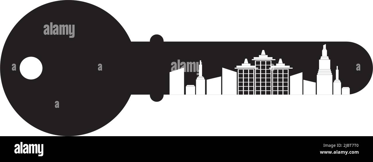 Apartment logo icon design incorporated with key icon illustration ...