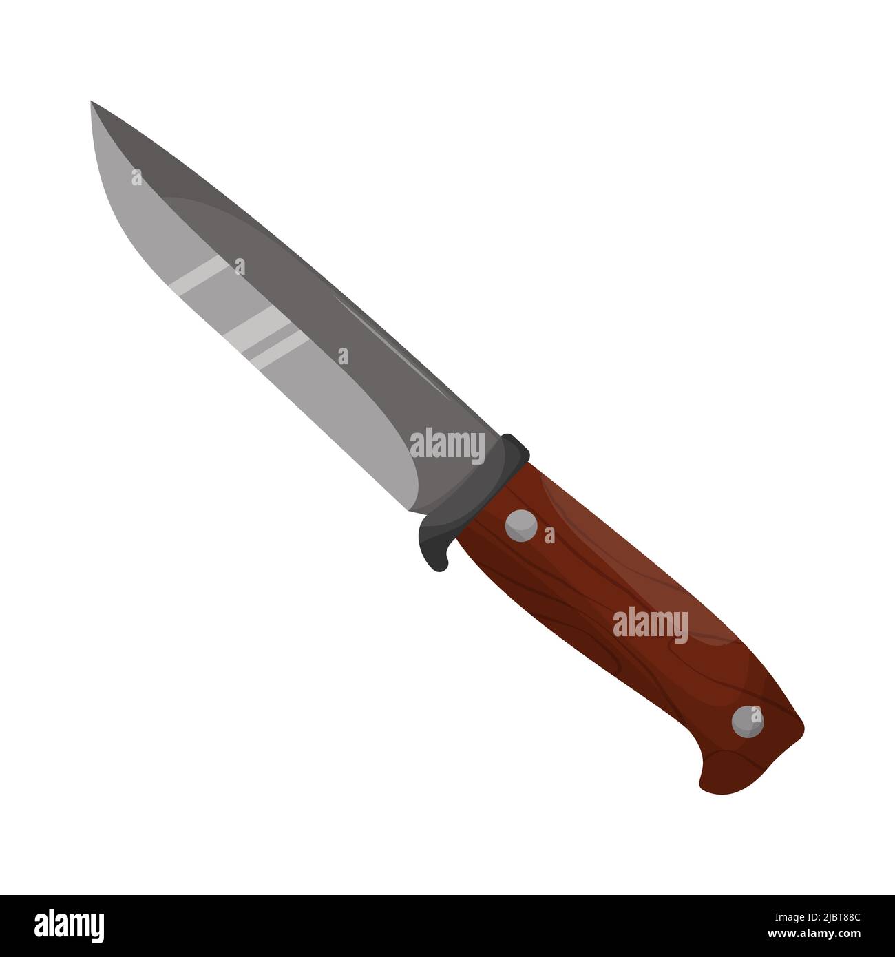 Large sharp cleaver knife isolated on white background. Flat vector ...