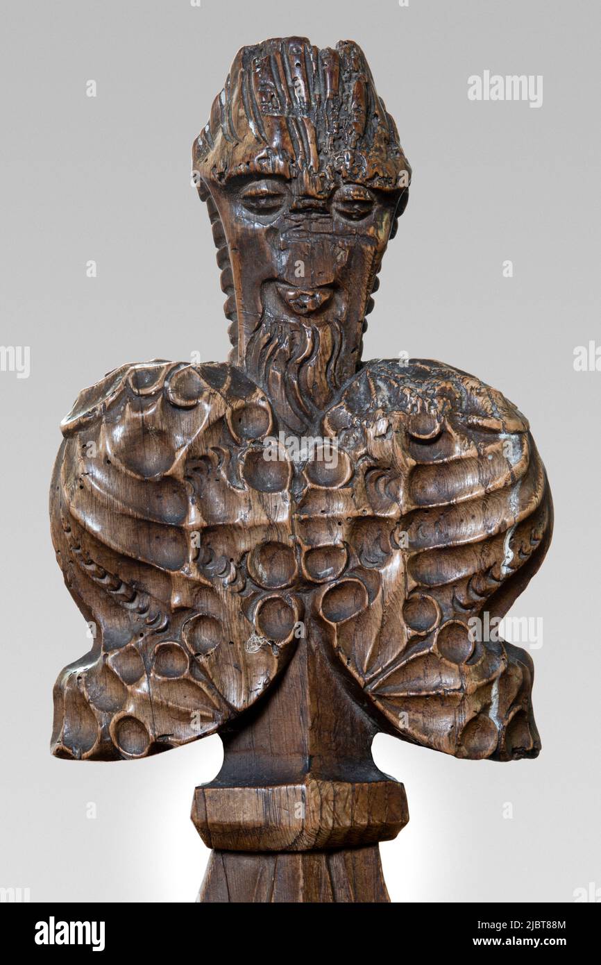 Carved bench ends with floral motifs and human faces All Saints Church ...