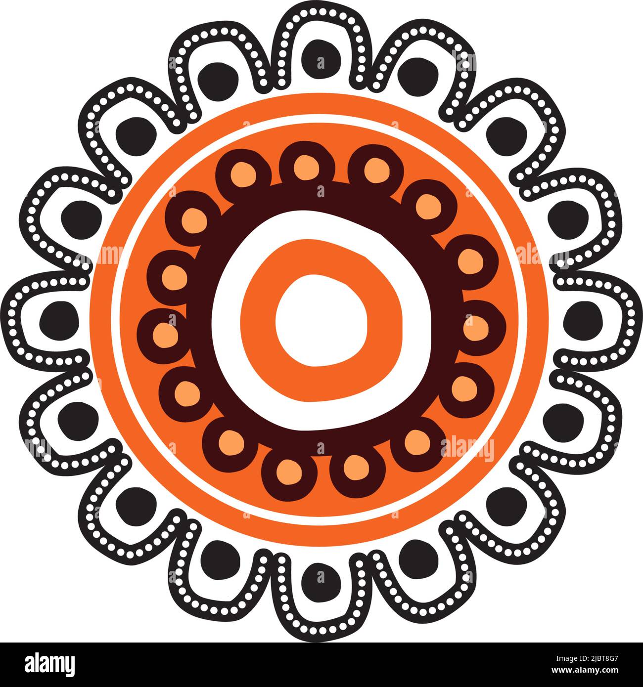 Aboriginal art dots painting icon logo design vector template Stock ...
