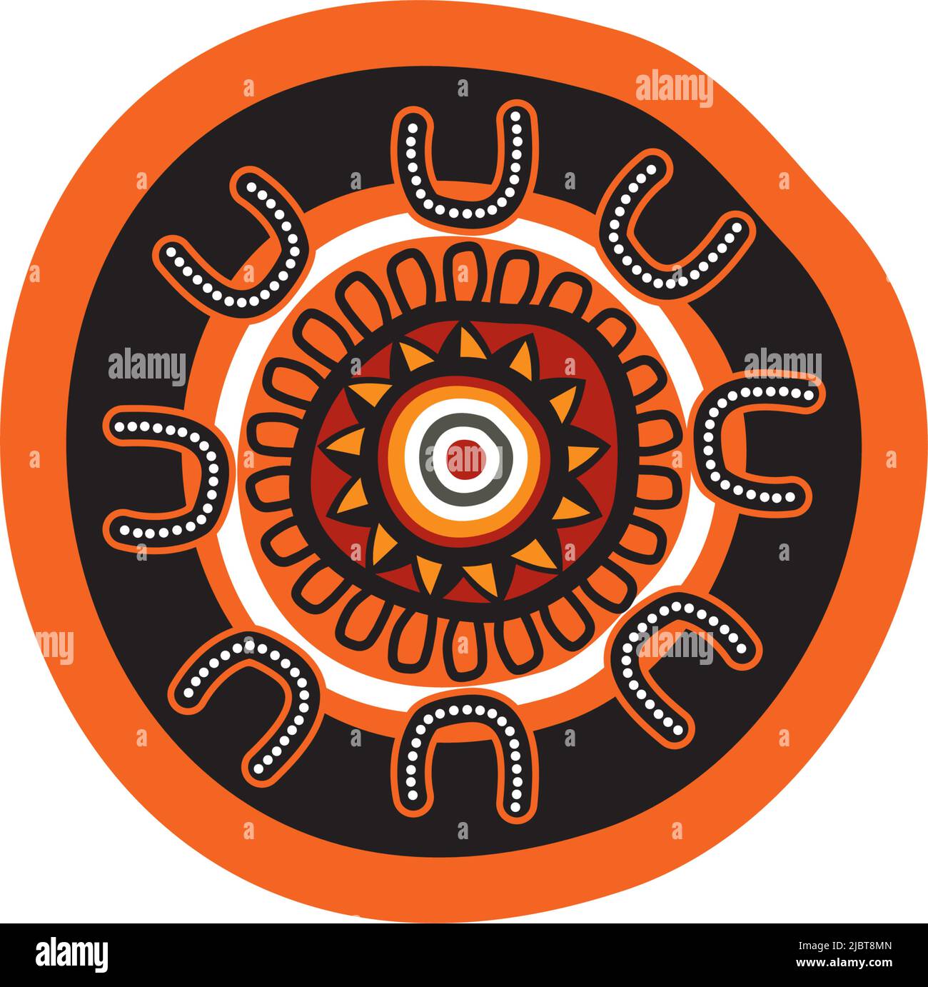 Aboriginal art dots painting icon logo design vector template Stock ...