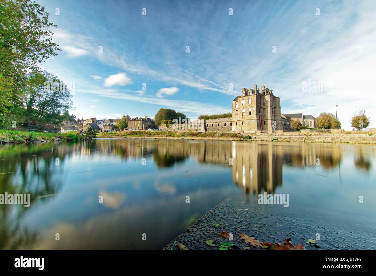 France, Côtes-d'Armor, Quintin, the castle of Quintin and the basilica ...