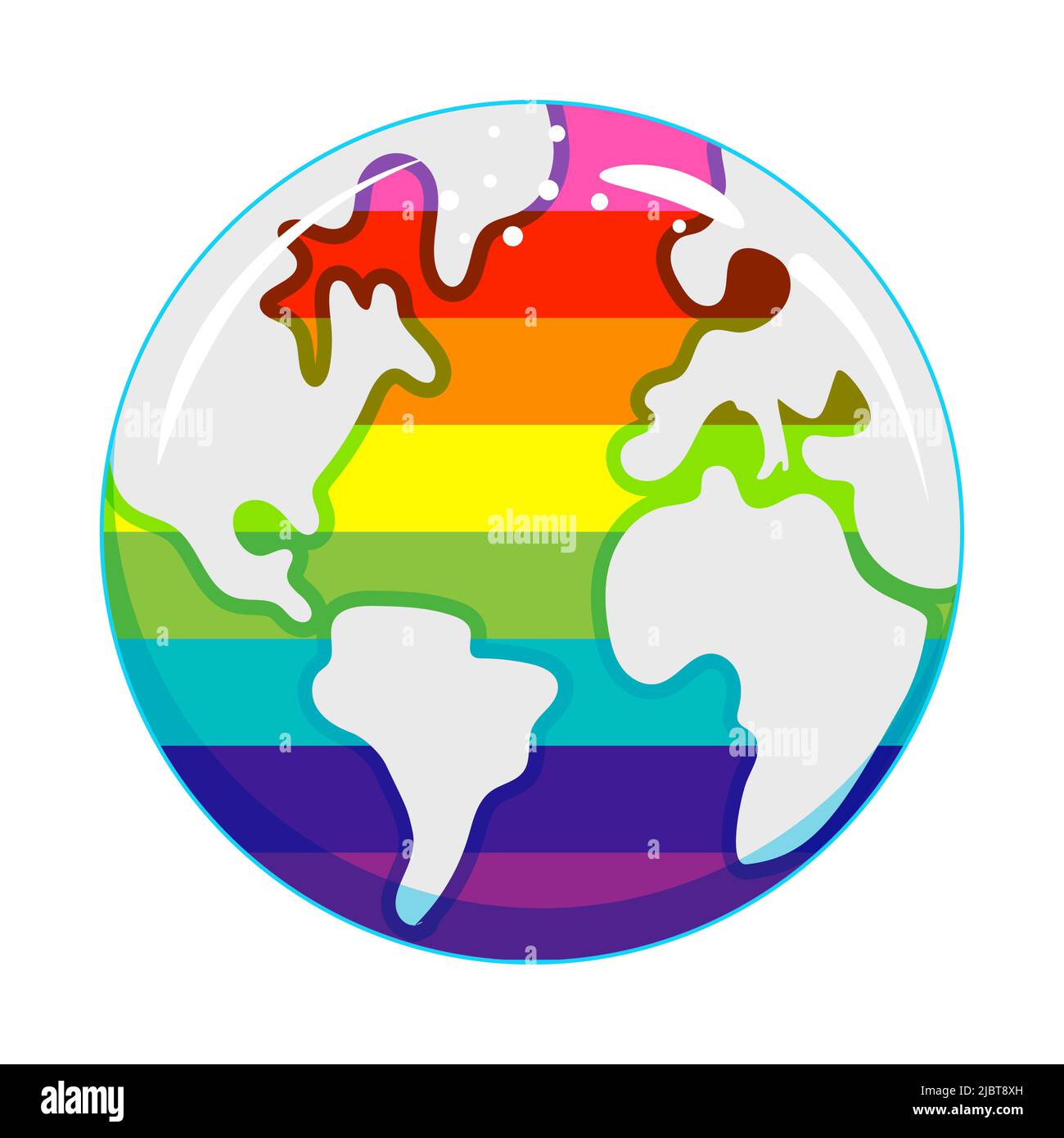 Happy Pride Month - Planet Earth drawing with pride rainbow colors ...