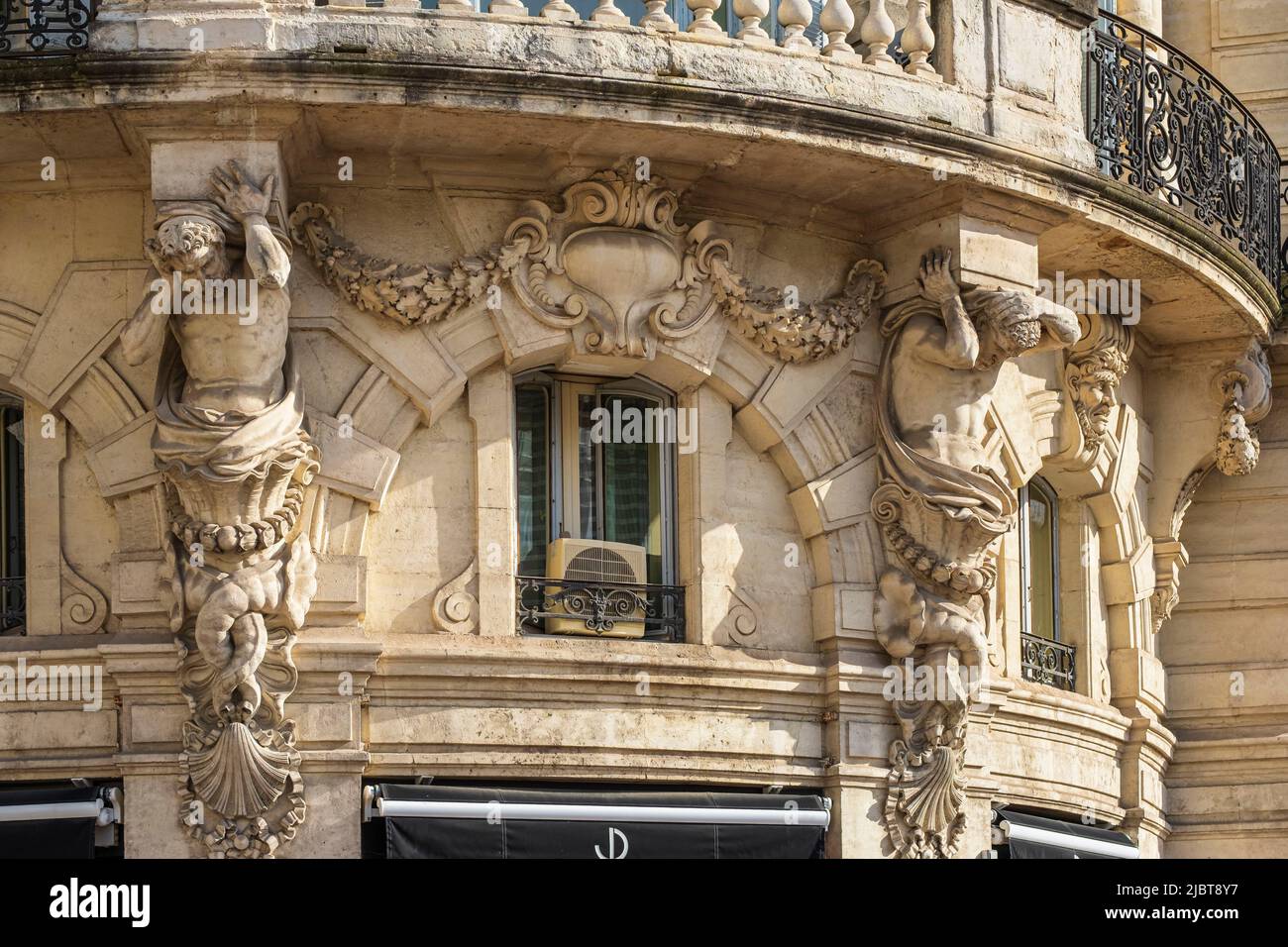 France, Herault, Montpellier, building in rue Foch, facade with ...