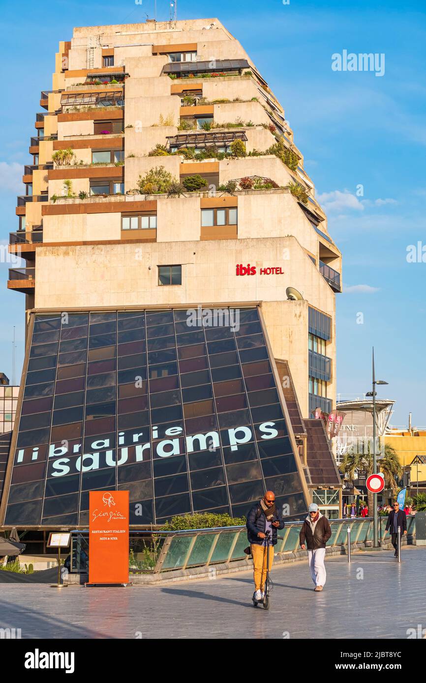 France, Herault, Montpellier, Triangle shopping centre, Triangle Tower ...