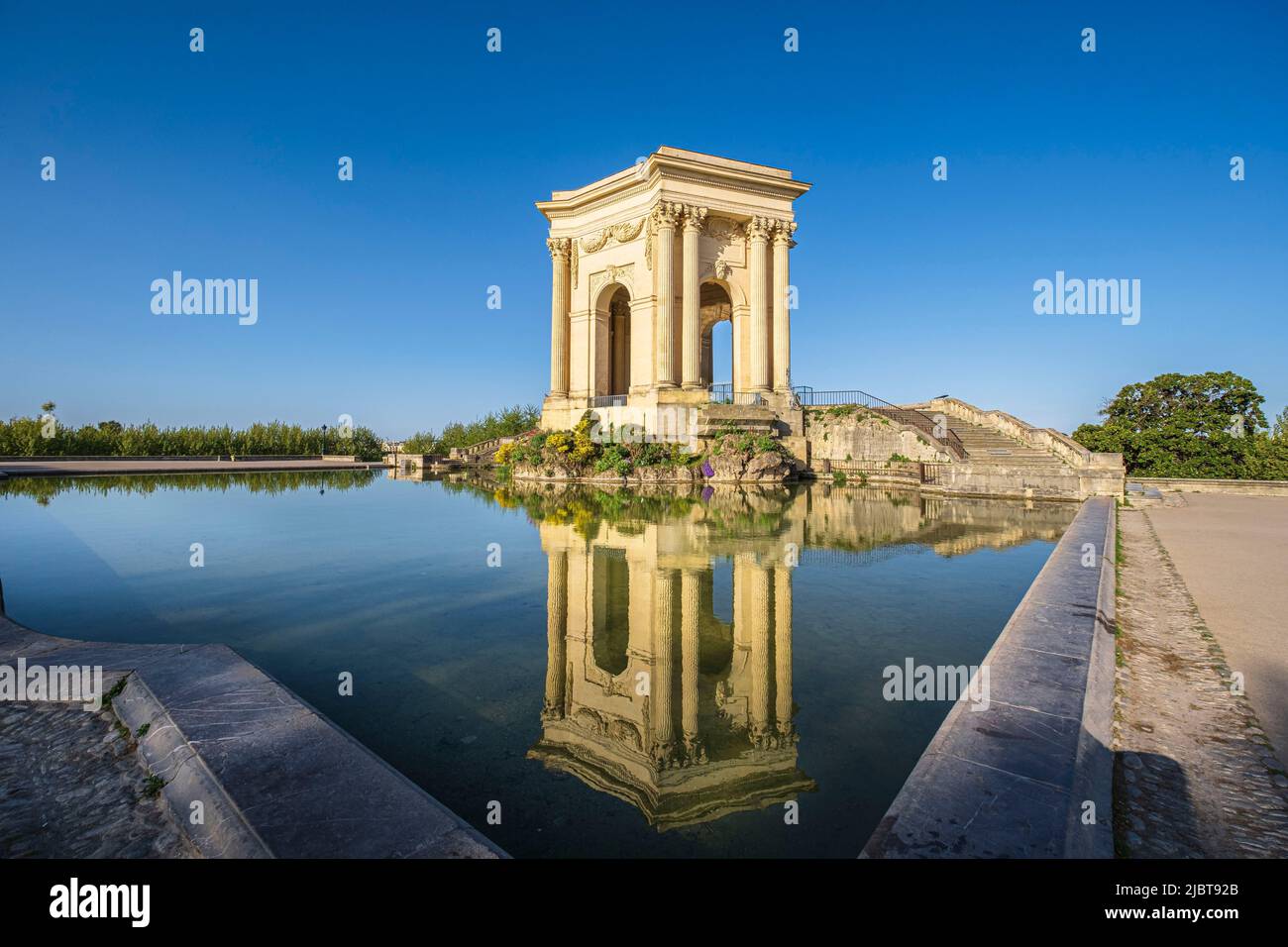 France, Herault, Montpellier, place Royale or promenade du Peyrou ...