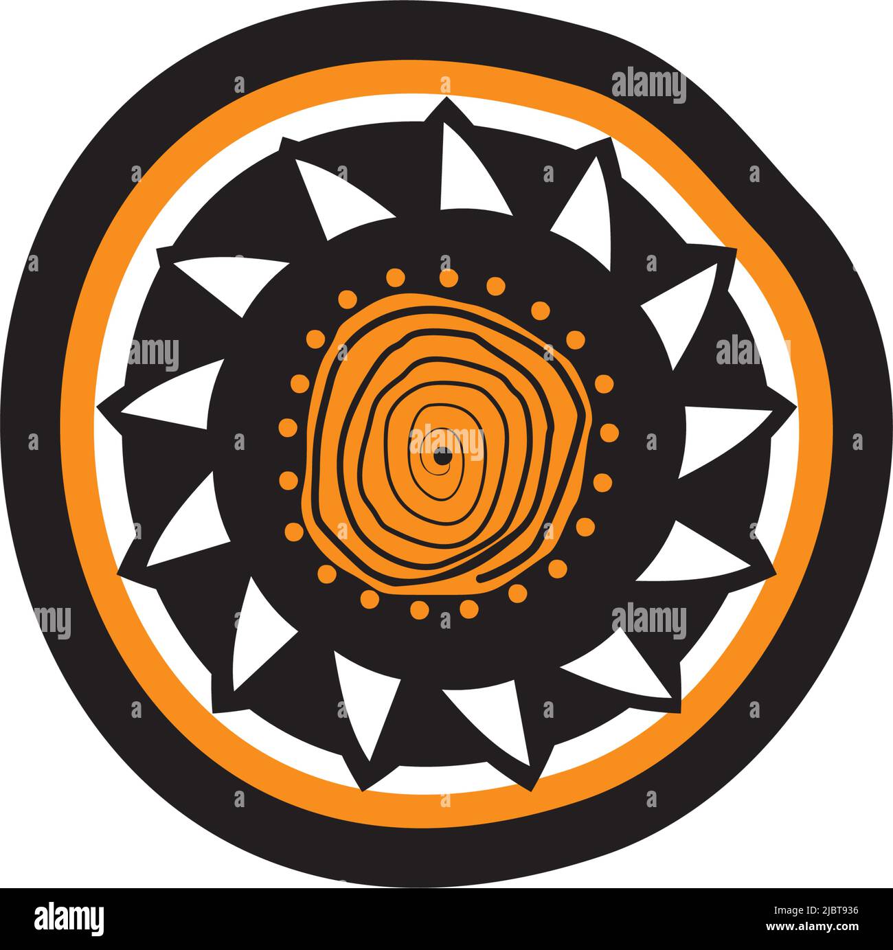 Aboriginal art dots painting icon logo design vector template Stock ...