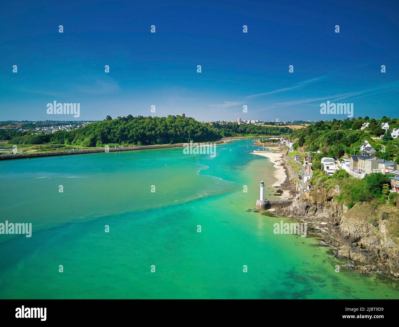 France, Côtes d'Armor, Bay of Saint-Brieuc, Saint Brieuc, aerial view ...
