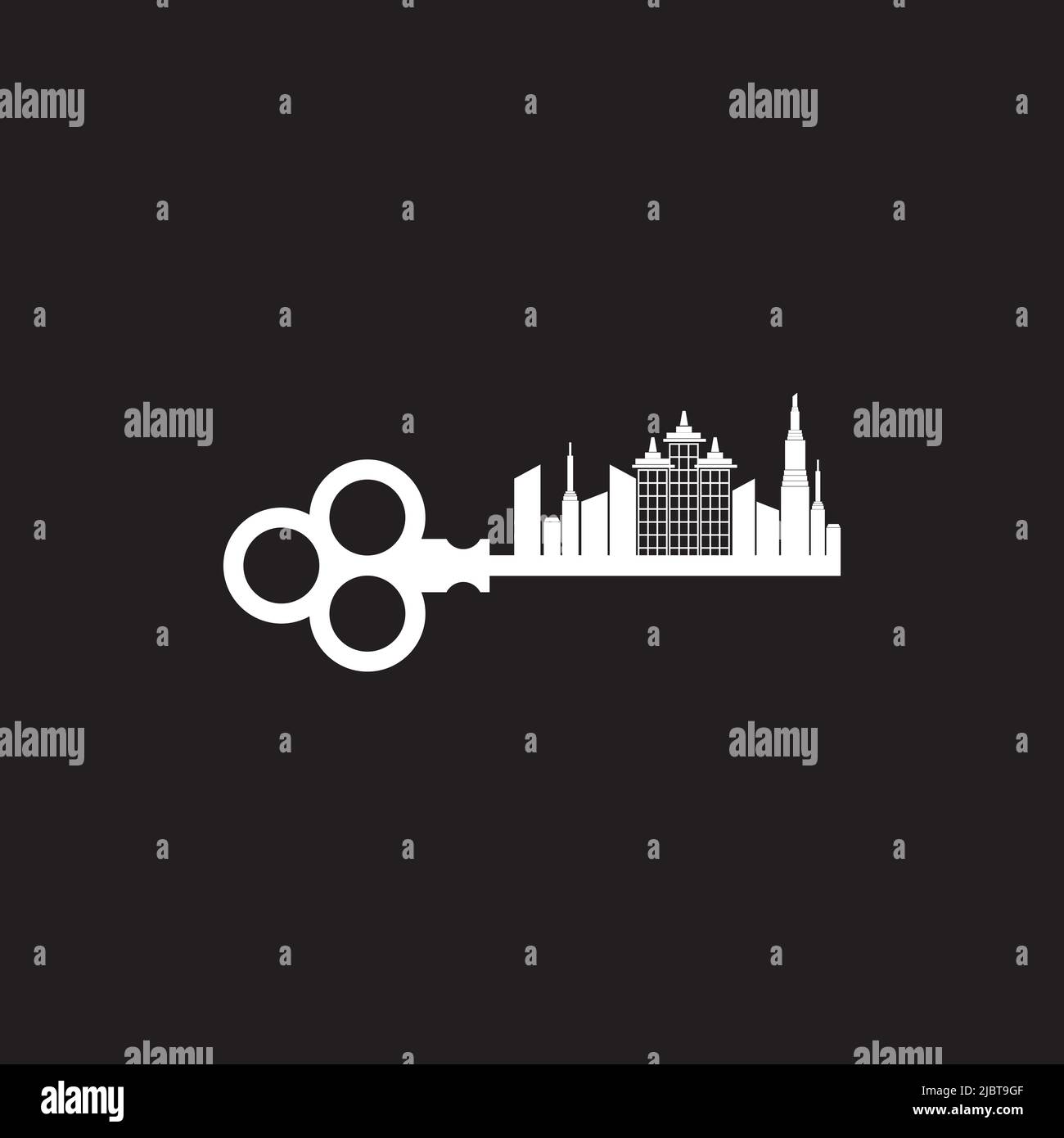 Apartment logo icon design incorporated with key icon illustration ...