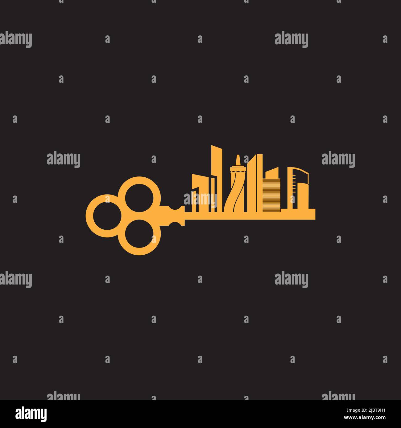 Apartment logo icon design incorporated with key icon illustration ...