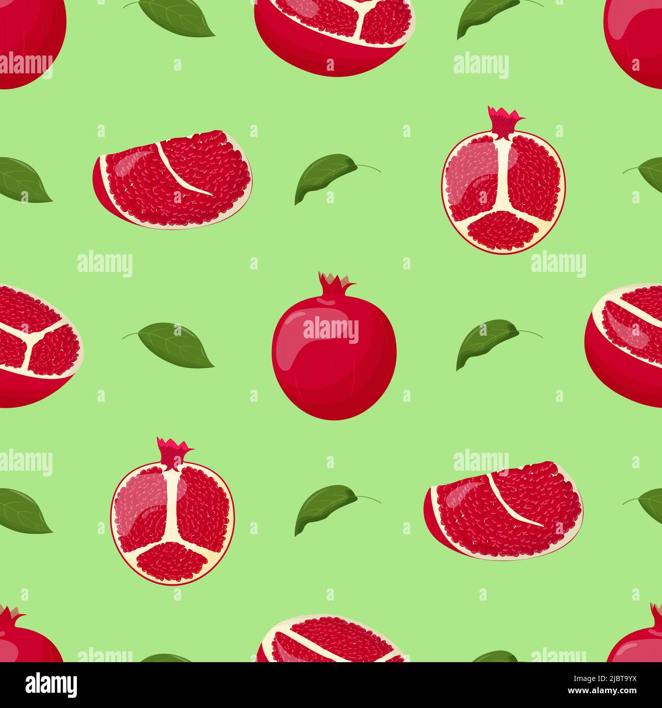 Cute pomegranate seamless pattern. Flat vector illustration Stock Vector Image & Art - Alamy