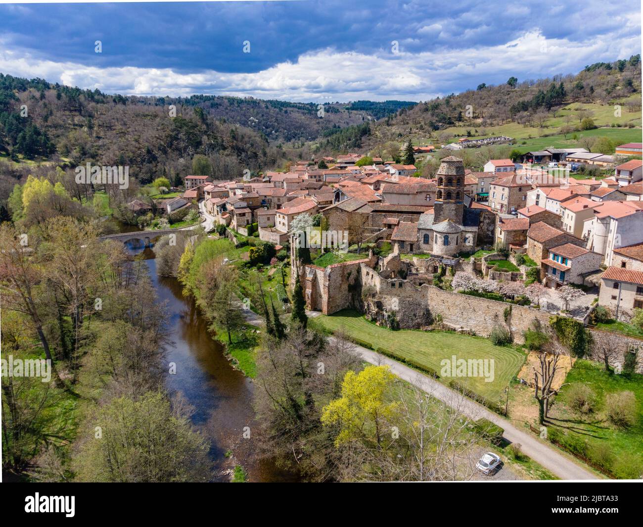 France, Haute Loire, Lavaudieu, labelled Les Plus Beaux Villages de ...