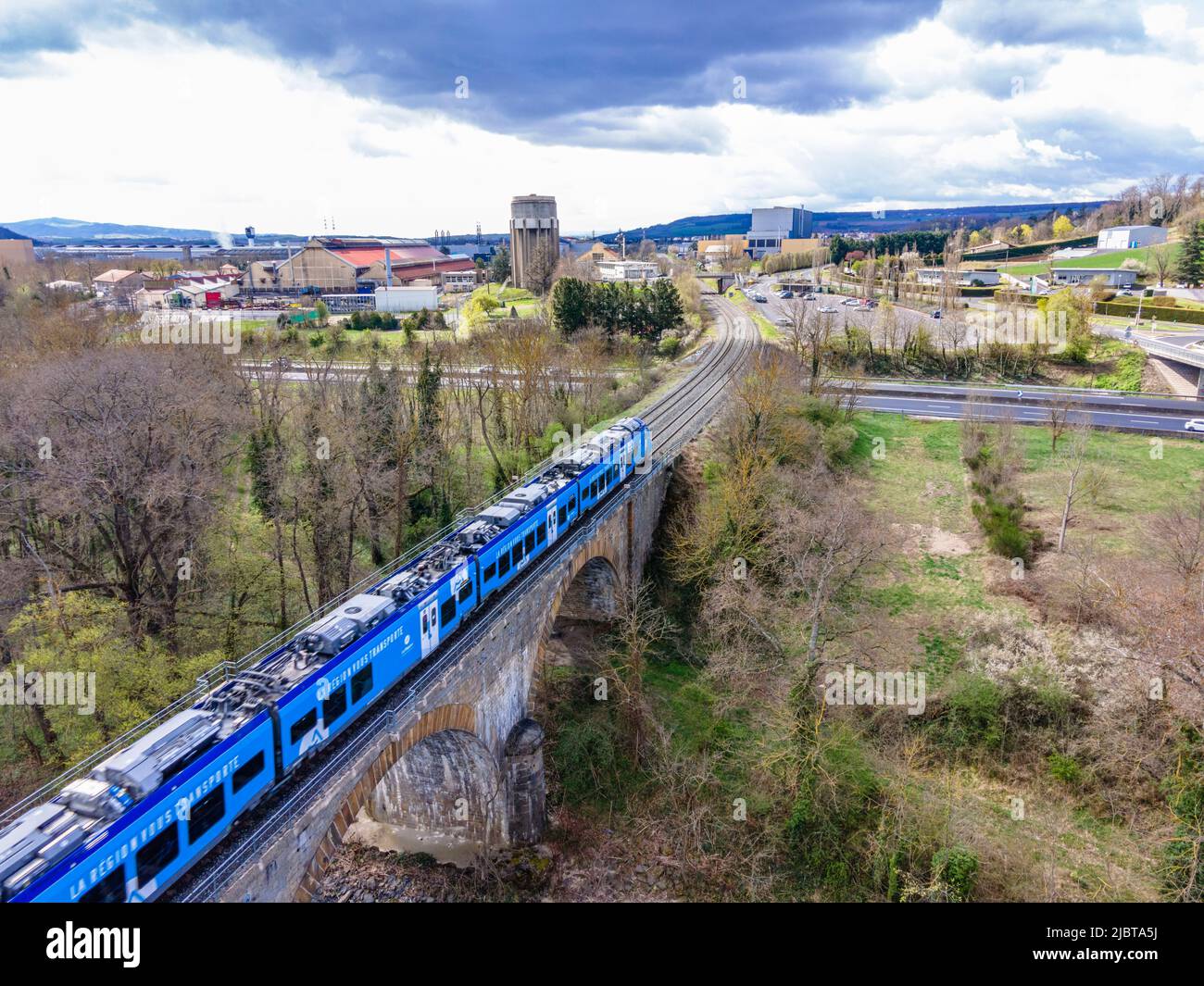 France, Puy-de-Dôme, SNCF bridge called the Devil which crosses the ...