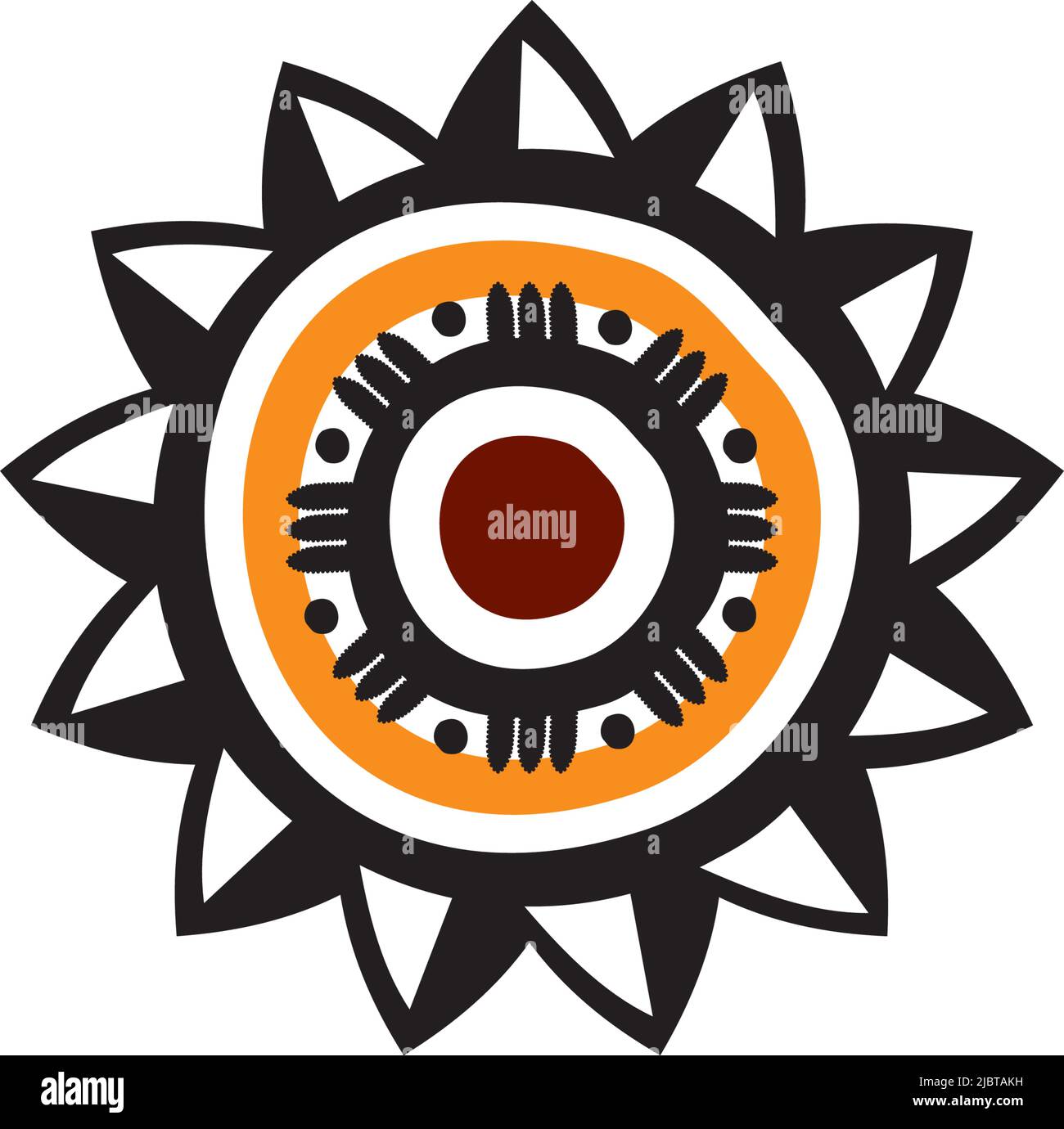 Aboriginal art dots painting icon logo design vector template Stock ...