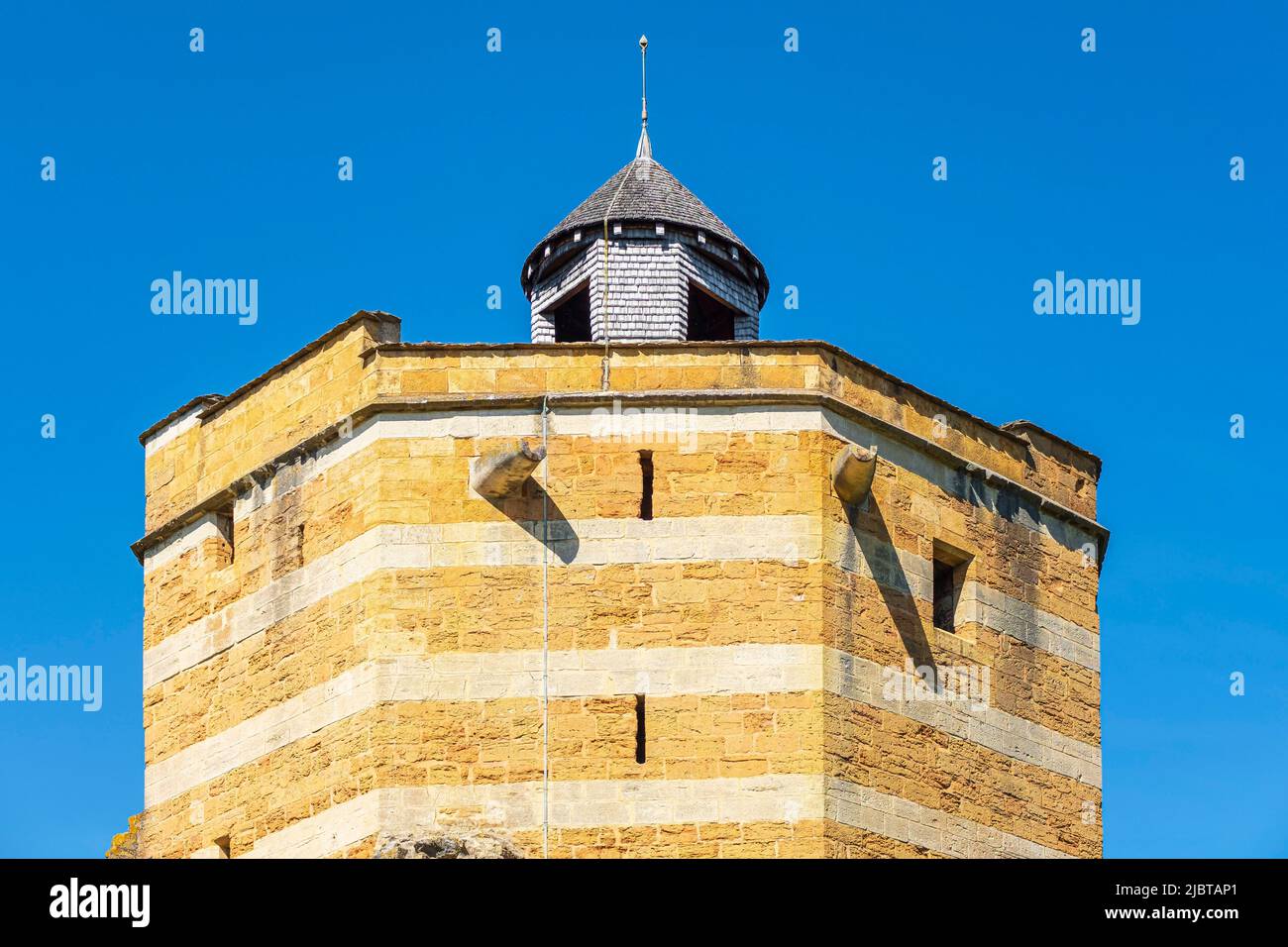 France, Ain, Trevoux, remains of the medieval castle (late 13th century ...