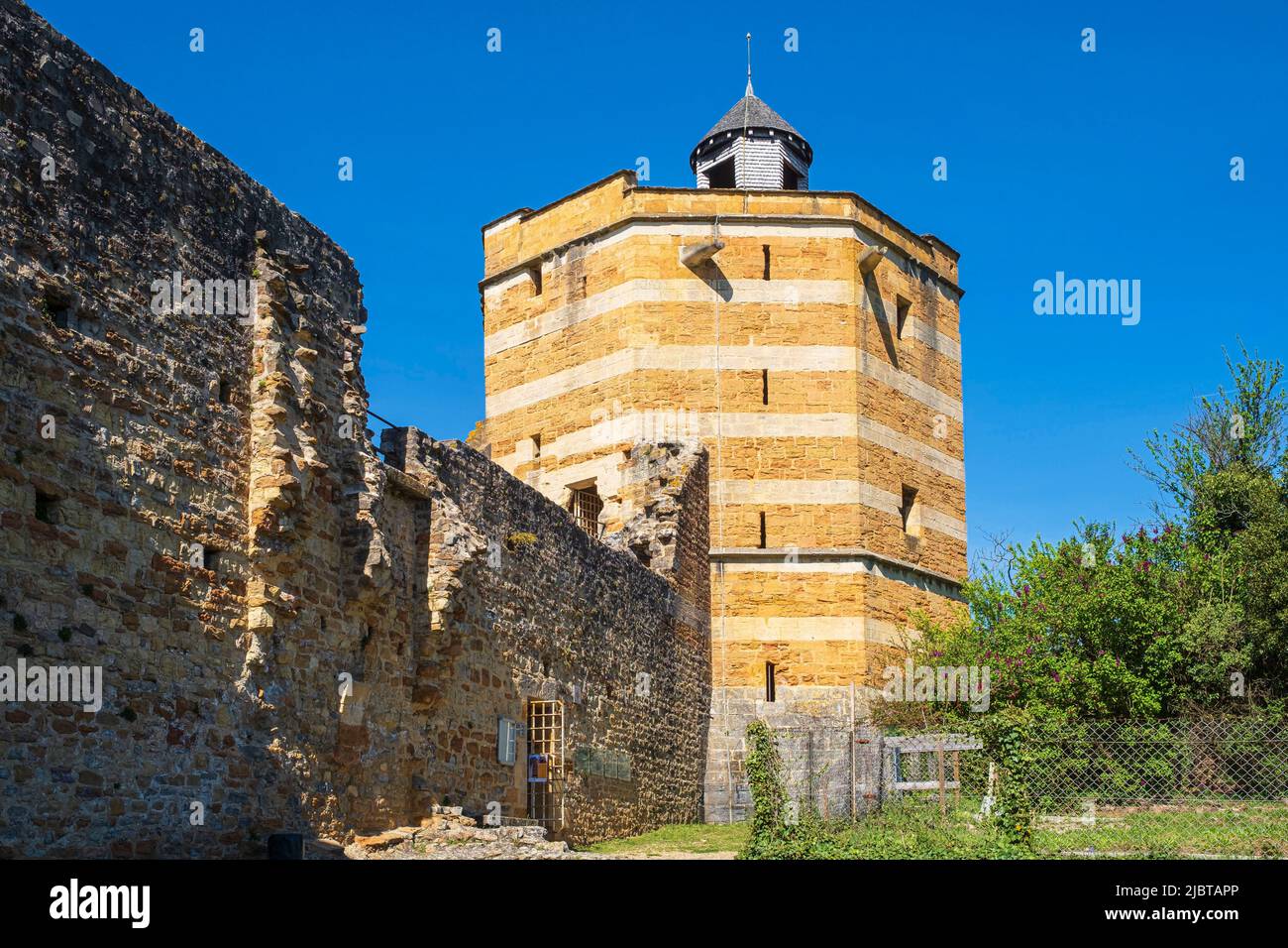France, Ain, Trevoux, remains of the medieval castle (late 13th century ...