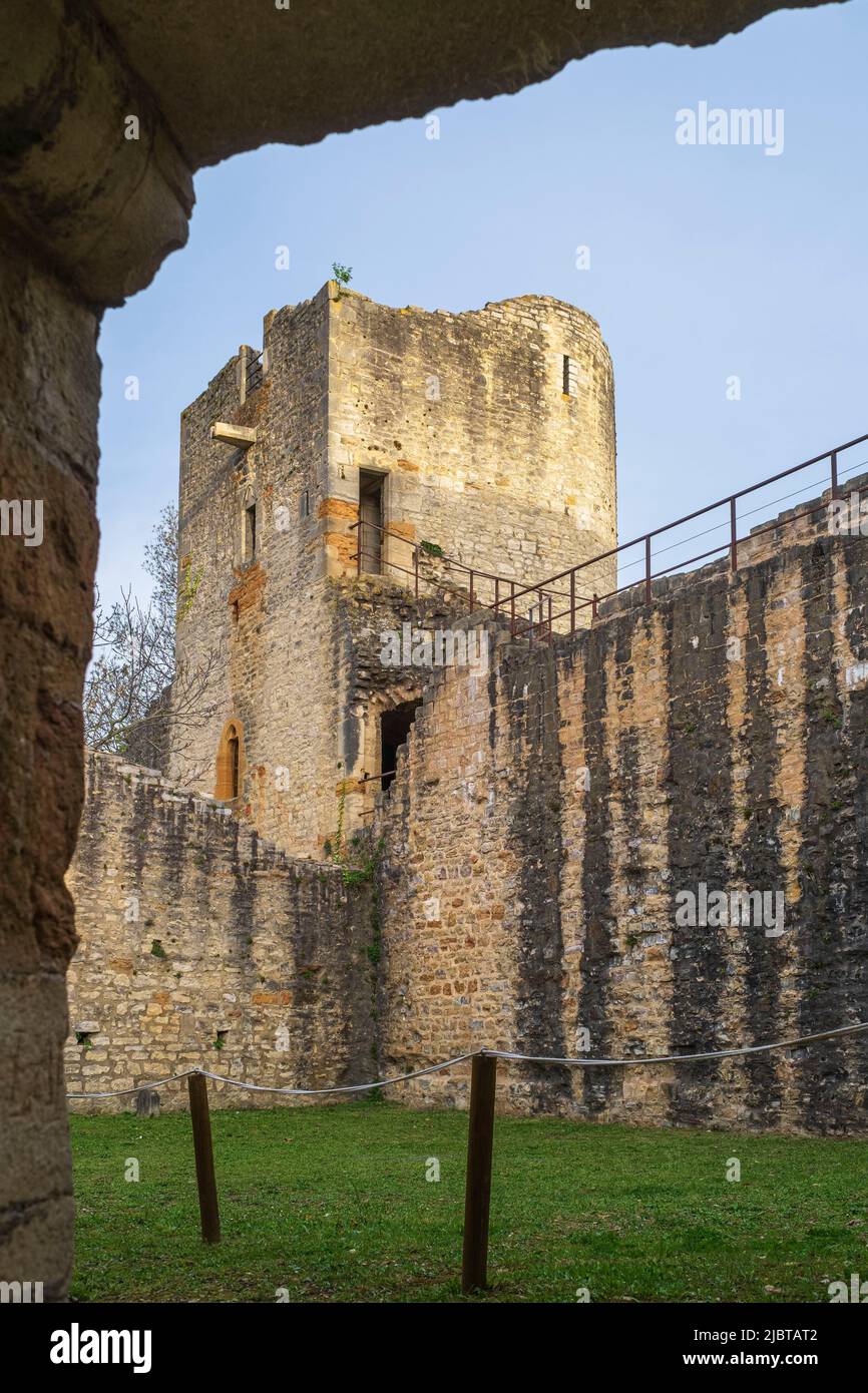 France, Ain, Trevoux, remains of the medieval castle (late 13th century ...