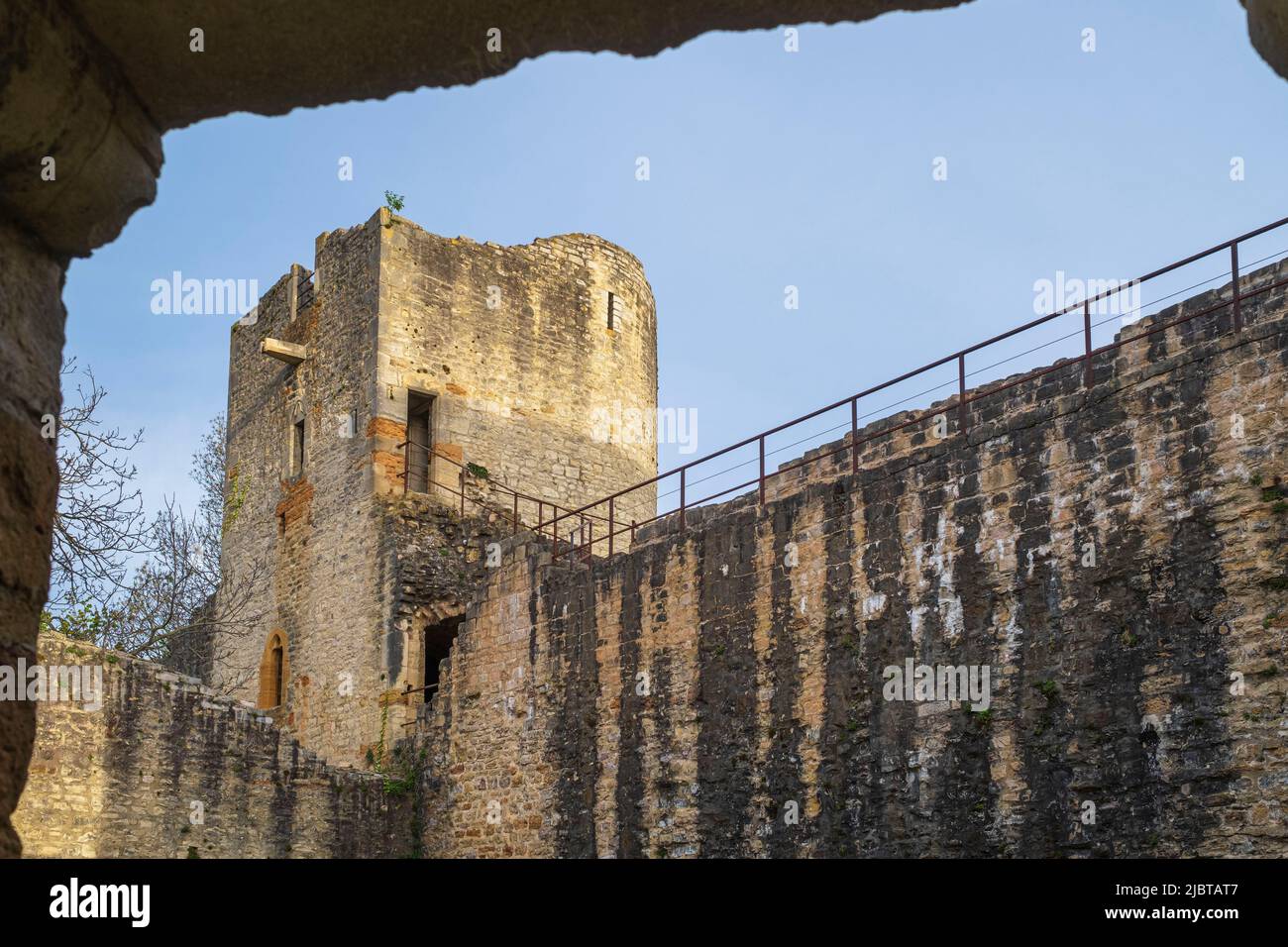 France, Ain, Trevoux, remains of the medieval castle (late 13th century ...