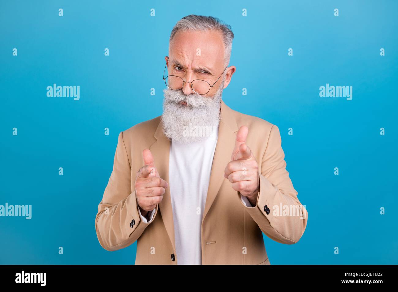 Portrait of handsome classy intellectual grey-haired man professor ...