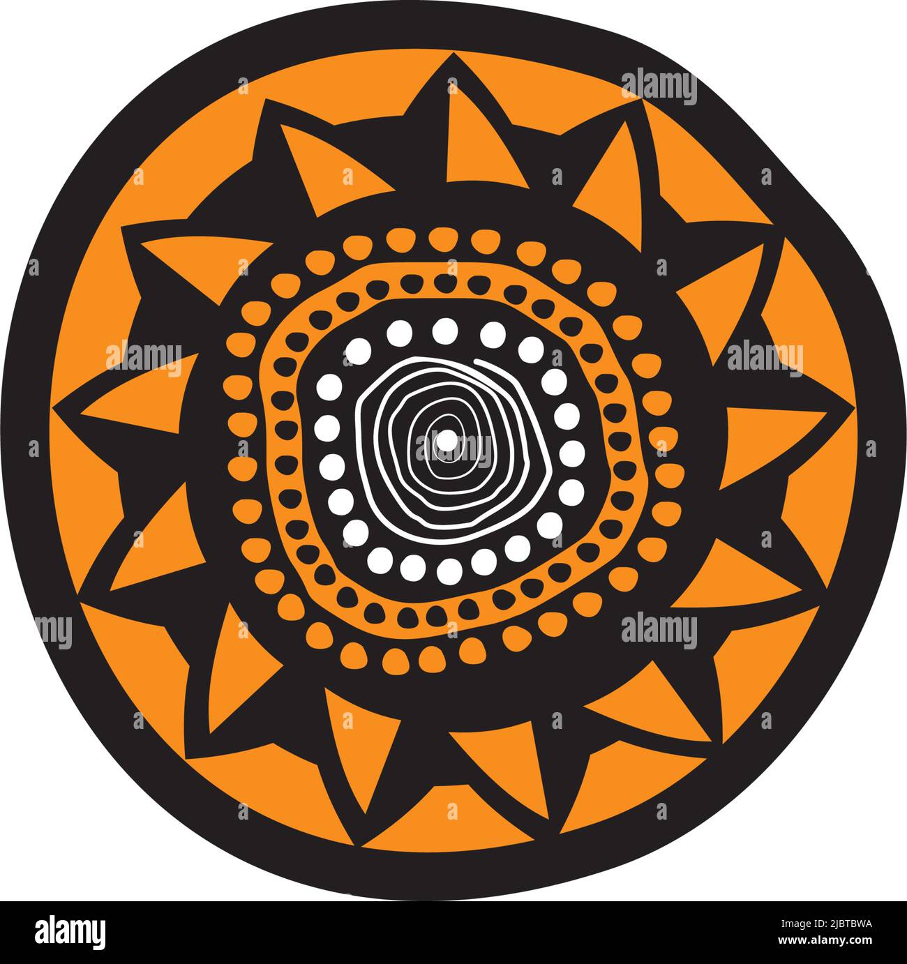 Aboriginal art dots painting icon logo design vector template Stock ...