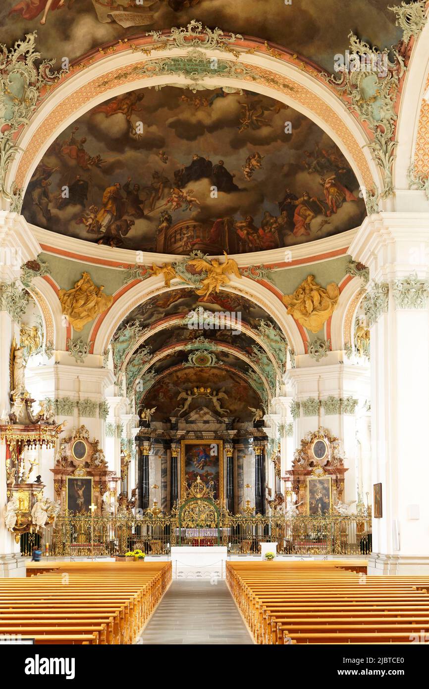 Switzerland, St Gallen canton, St Gallen, Cathedral of the abbey site ...