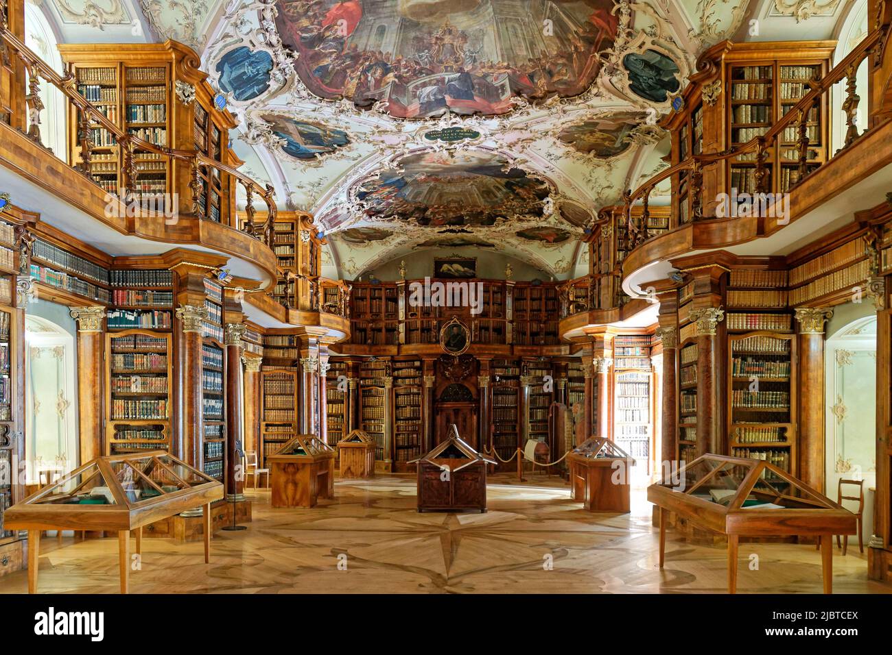 The 18th century abbey library of saint hi-res stock photography and ...
