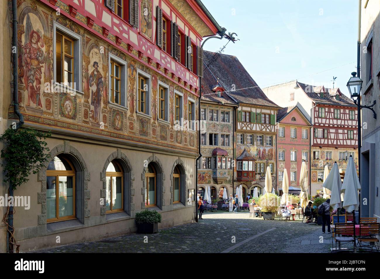 Switzerland, Schaffhausen canton, Stein am Rhein, Historical center ...