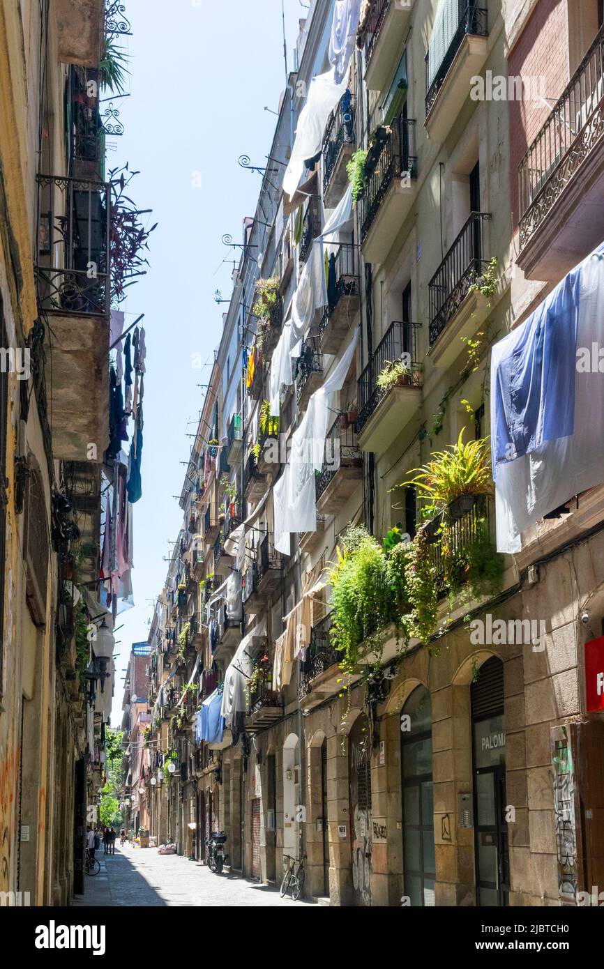 Colorful streets at El Raval, Barcelona Stock Photo - Alamy