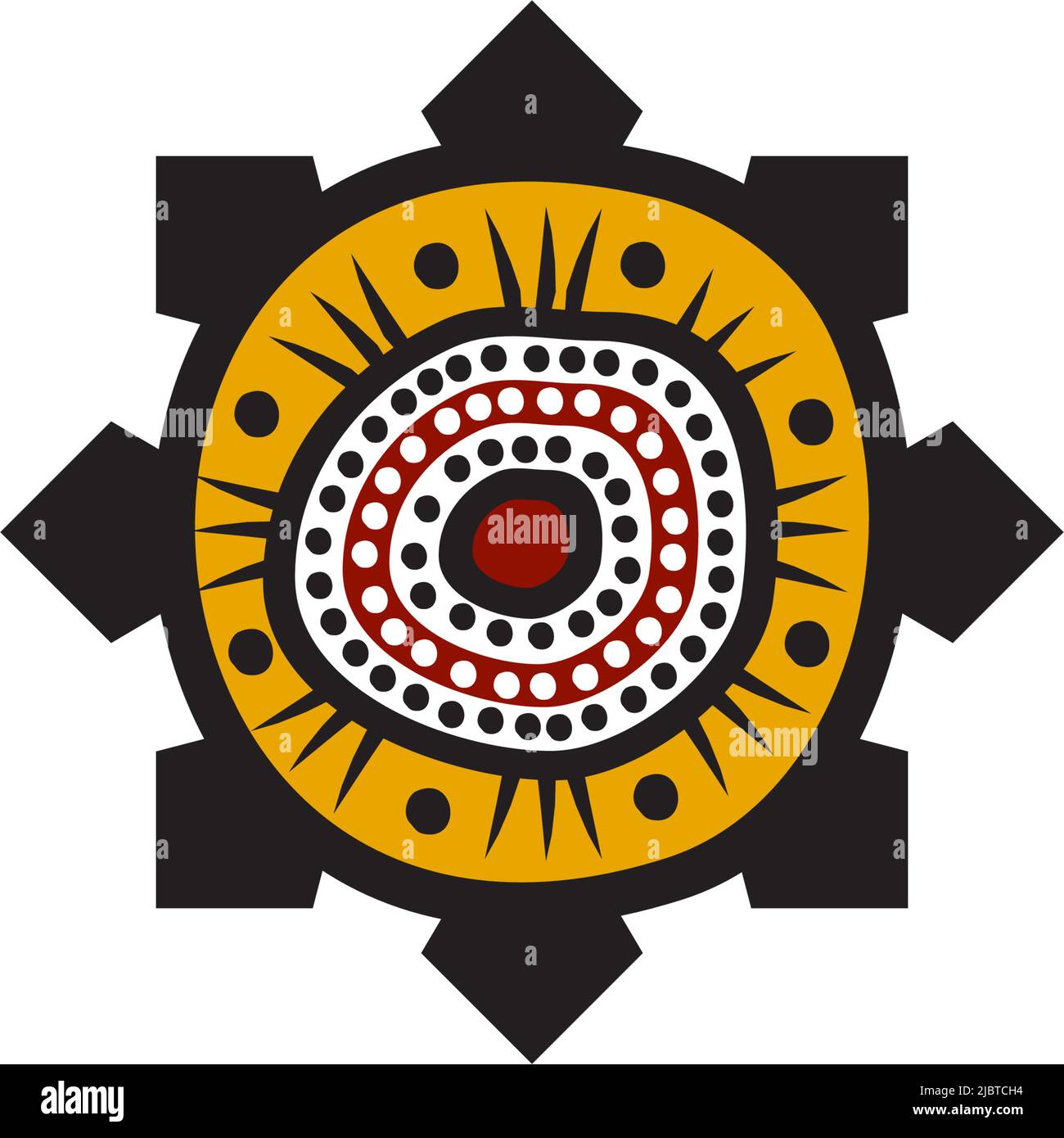 Aboriginal art dots painting icon logo design vector template Stock ...