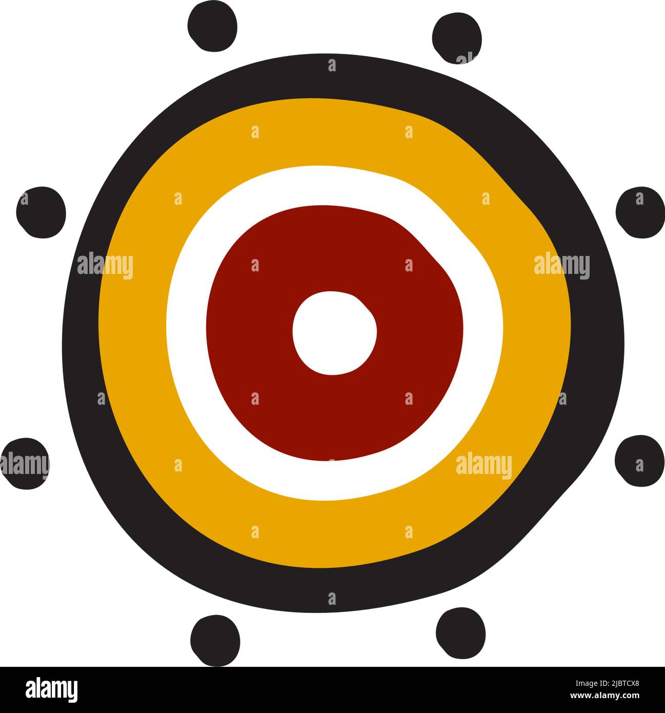 Aboriginal art dots painting icon logo design vector template Stock ...