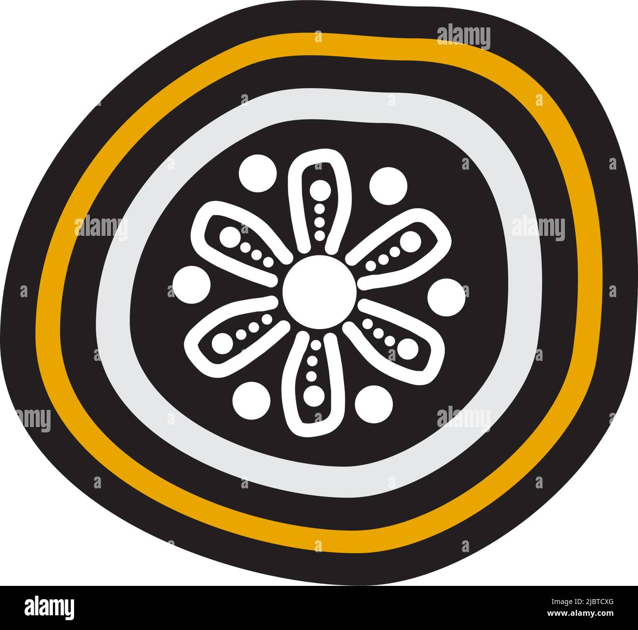 Aboriginal art dots painting icon logo design vector template Stock ...