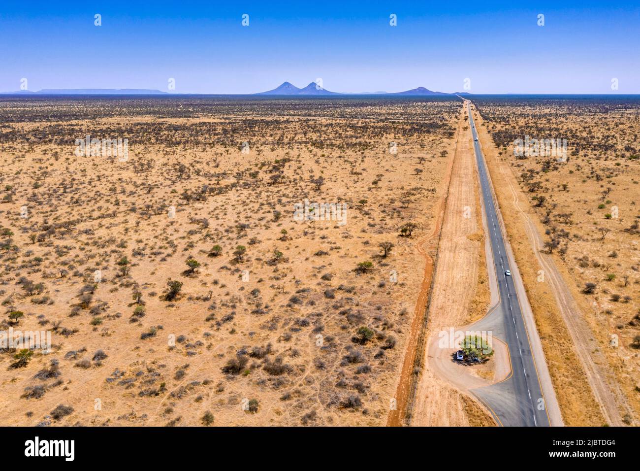 Namibia, Khomas region, aerial view of the bush from the B1 road ...
