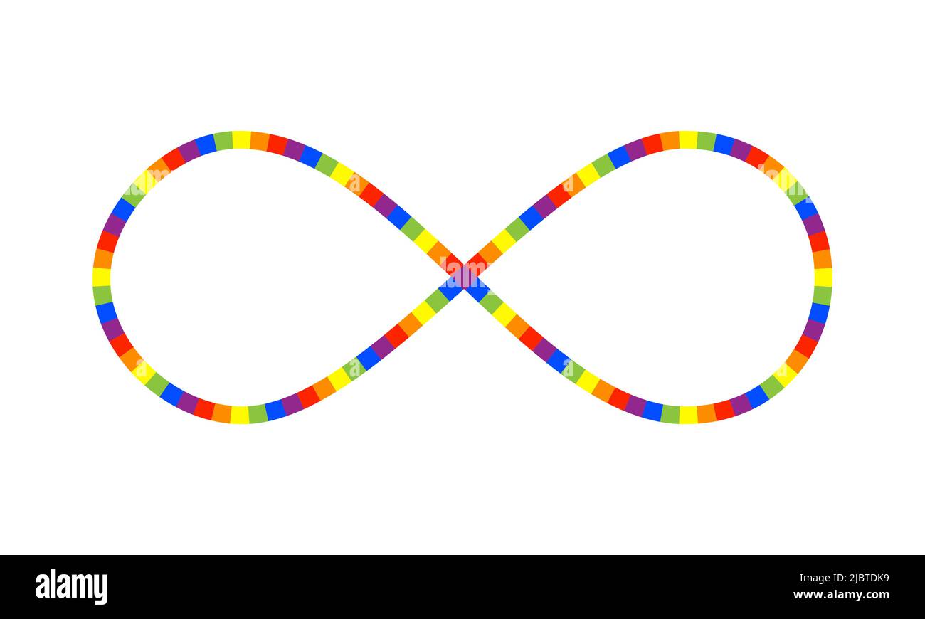Thin rainbow line infinity sign. Rainbow gradient in the shape of the ...